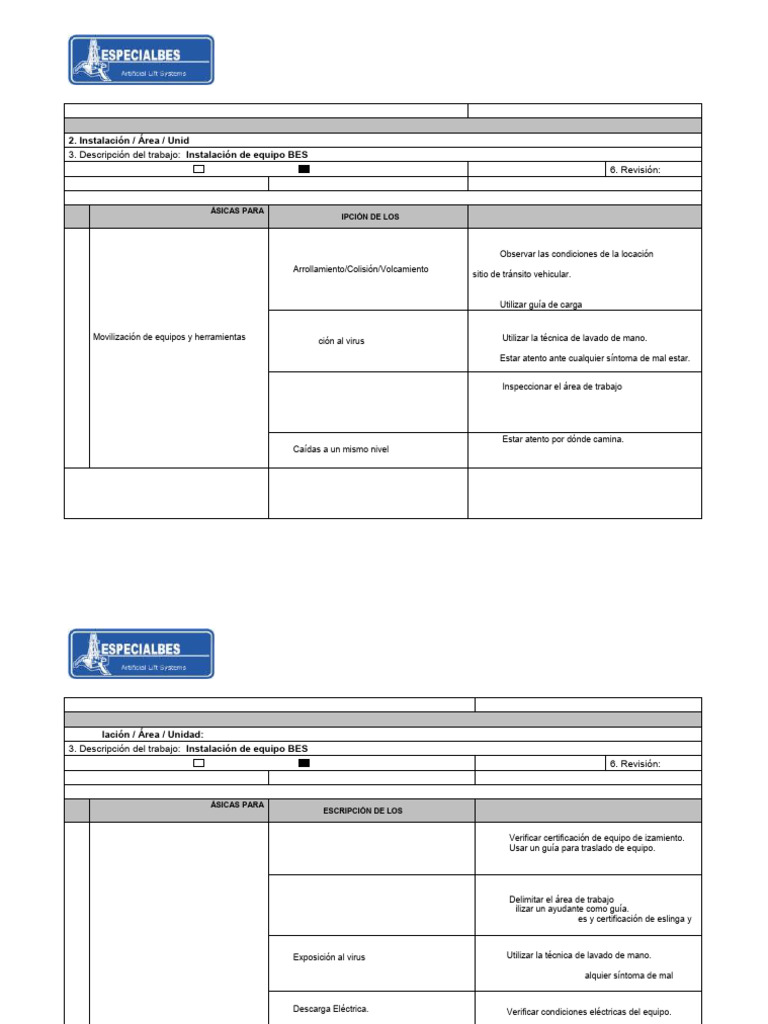 001.-INSTALACION DE EQUIPO BES Nuevo | PDF | ruido