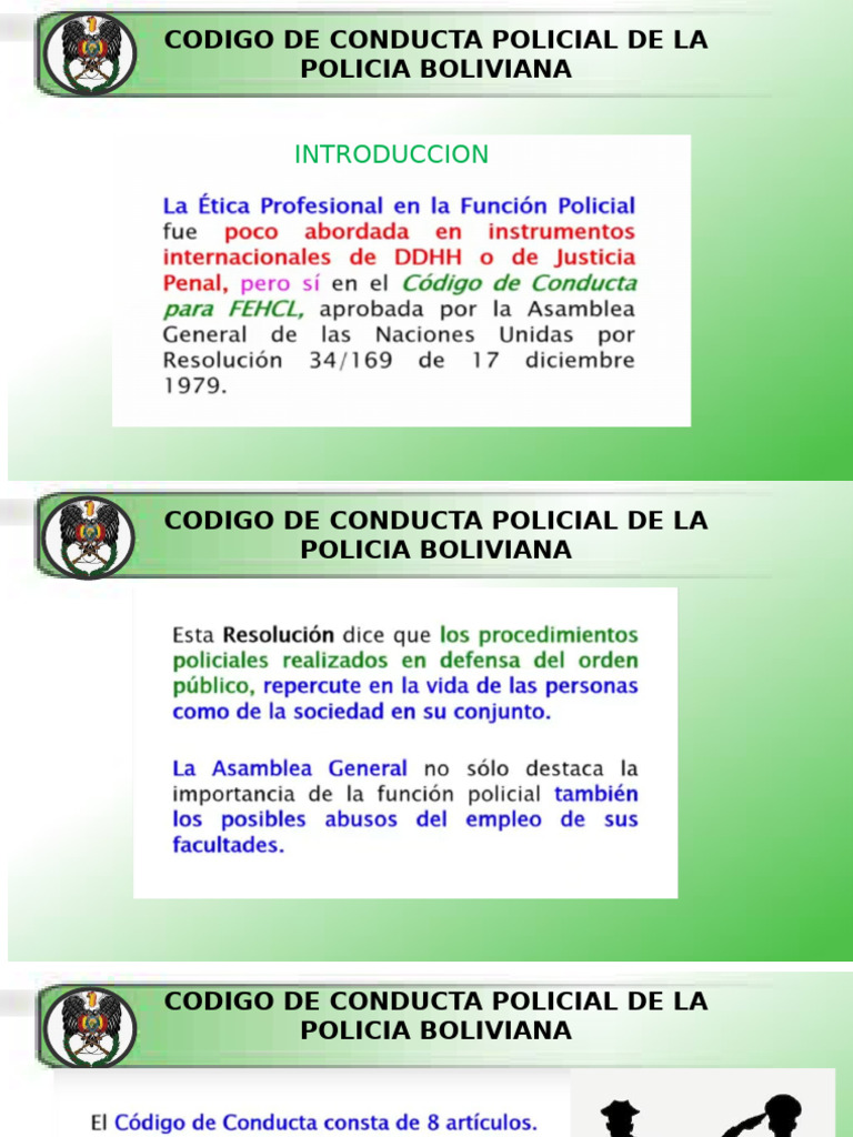 Codigo de Conducta Policial | PDF