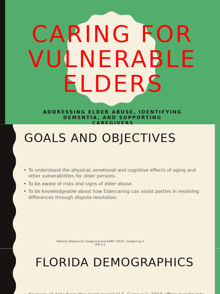 Caring for Vulnerable Elders: Abuse & Support | PDF | Caregiver | Dementia