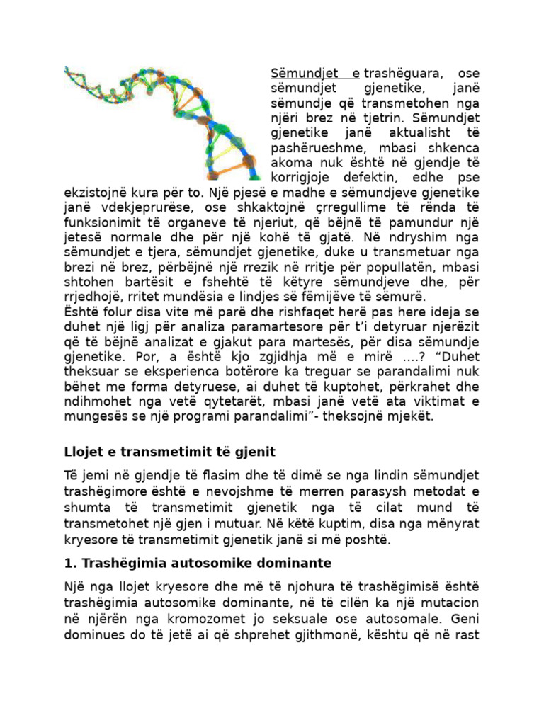 Sëmundjet e Trashegueshme | PDF