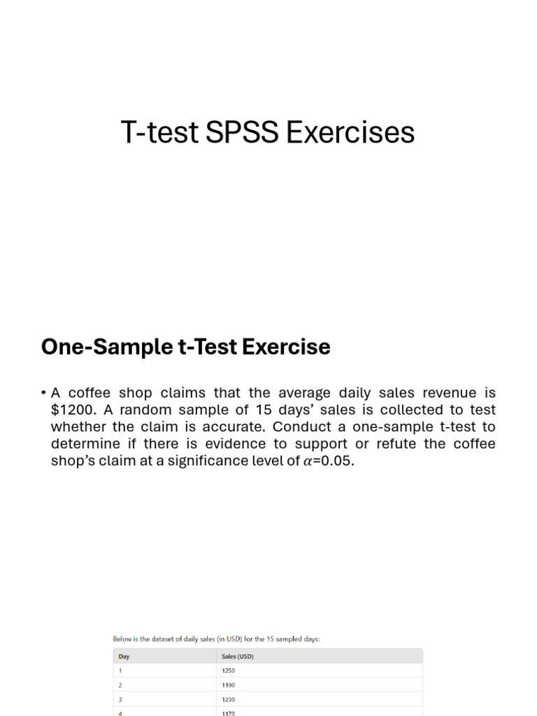 T-Test SPSS Exercies | PDF