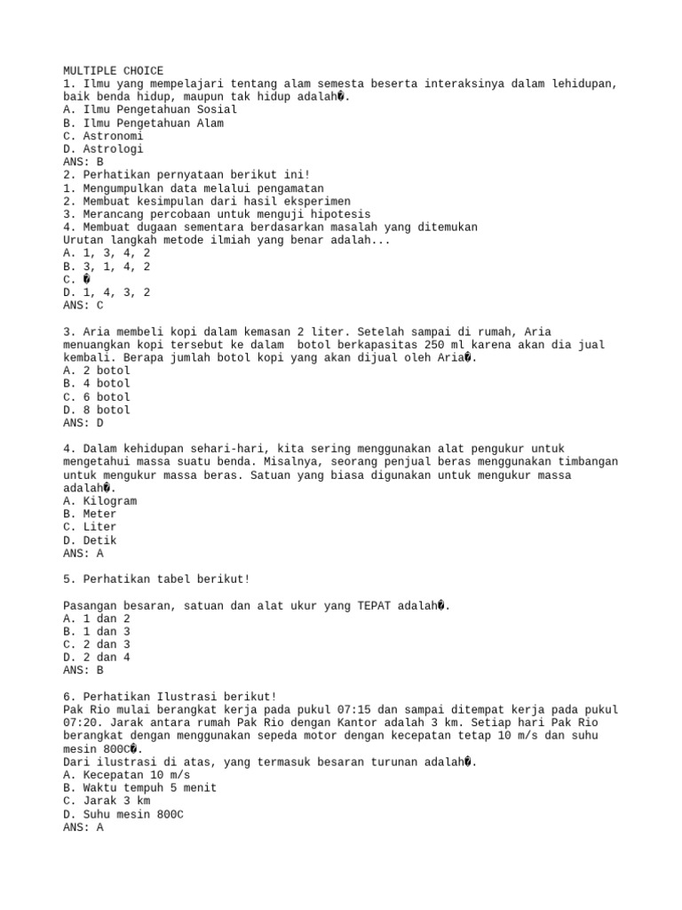 Soal Ipa SMT Ganjil 2024 - 2025 | PDF