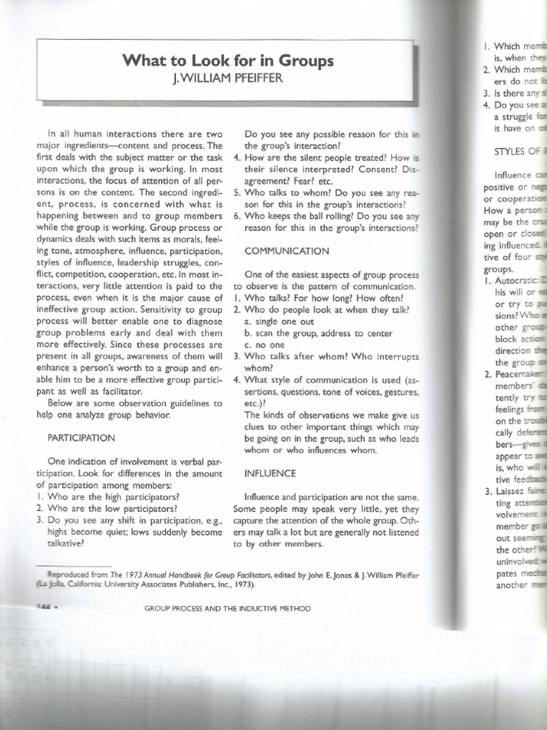 Characteristics of Effective Groups Pffieffer | PDF