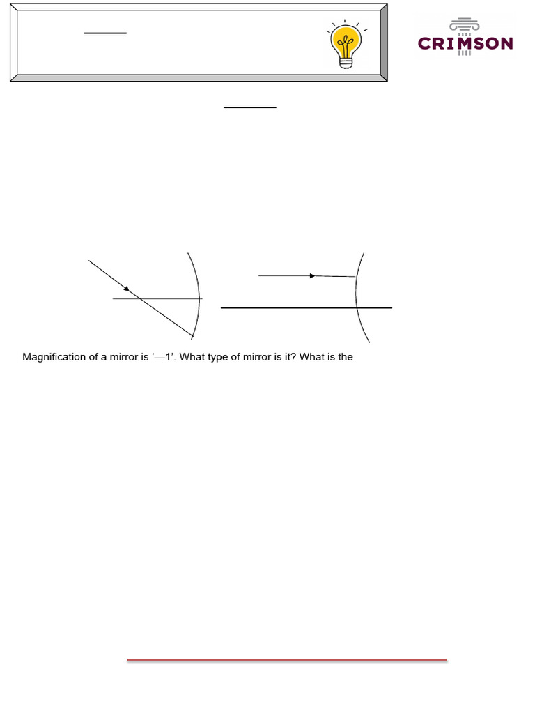 CBSE Class 10 Physics Worksheet LIGHT | PDF | Refractive Index | Refraction