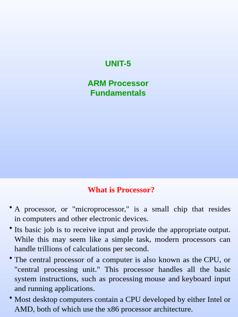 M-U5- Arm Processor | PDF | Central Processing Unit | Computer Hardware