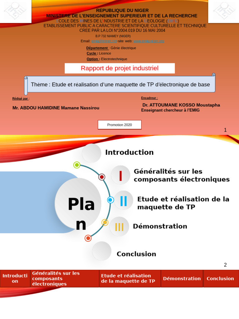 Rapport de Projet Industriel: TH Me: Etude Et R Alisation D Une Maquette de TP D Lectronique de ...