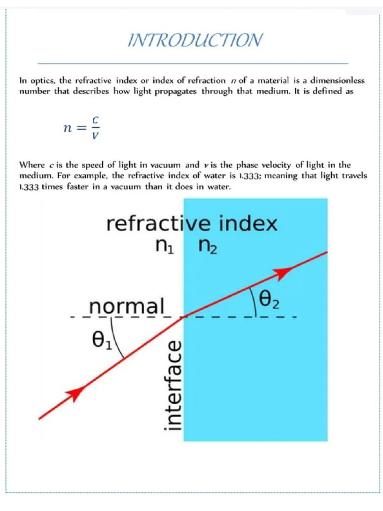 Refractive Index of Oil | PDF