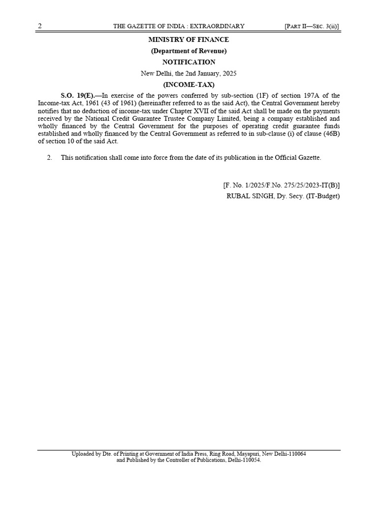 Notification No 1 2025 | PDF