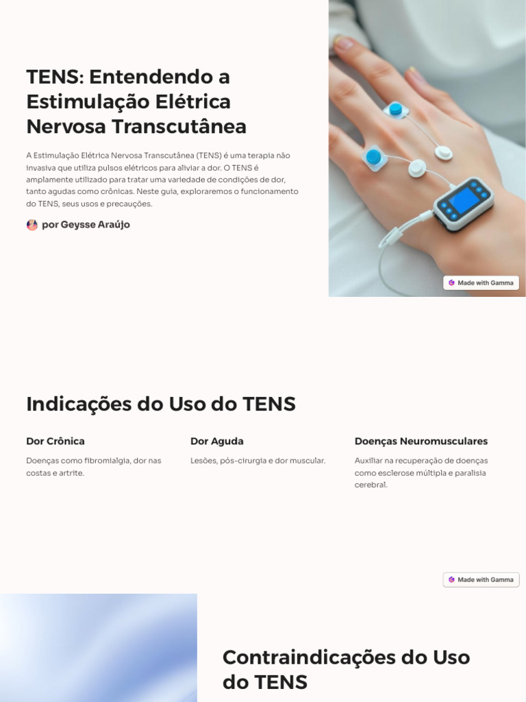 TENS Entendendo A Estimulacao Eletrica Nervosa Transcutanea | PDF | Dor | Músculo
