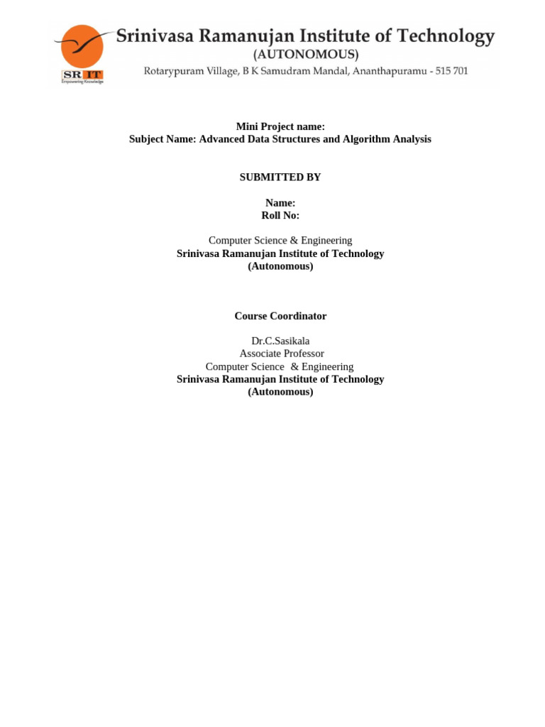 Sample Report Mini Project Pdf Software Engineering Computer Science