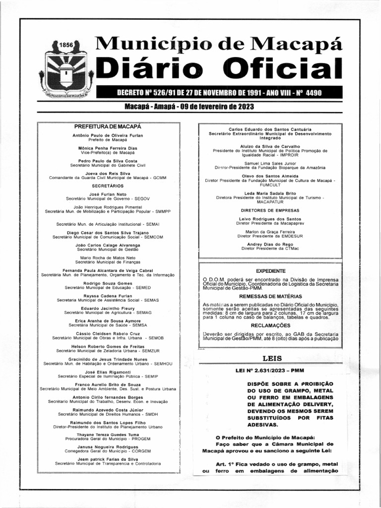 Diario-Oficial-4490-09.02.2023 - ESTÁGIO PROBATÓRIO - 1 CHAMADA ...