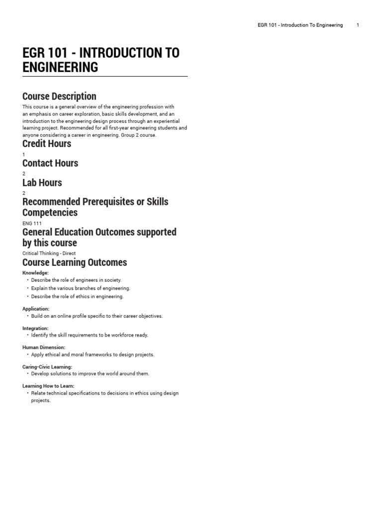Egr 101 | PDF