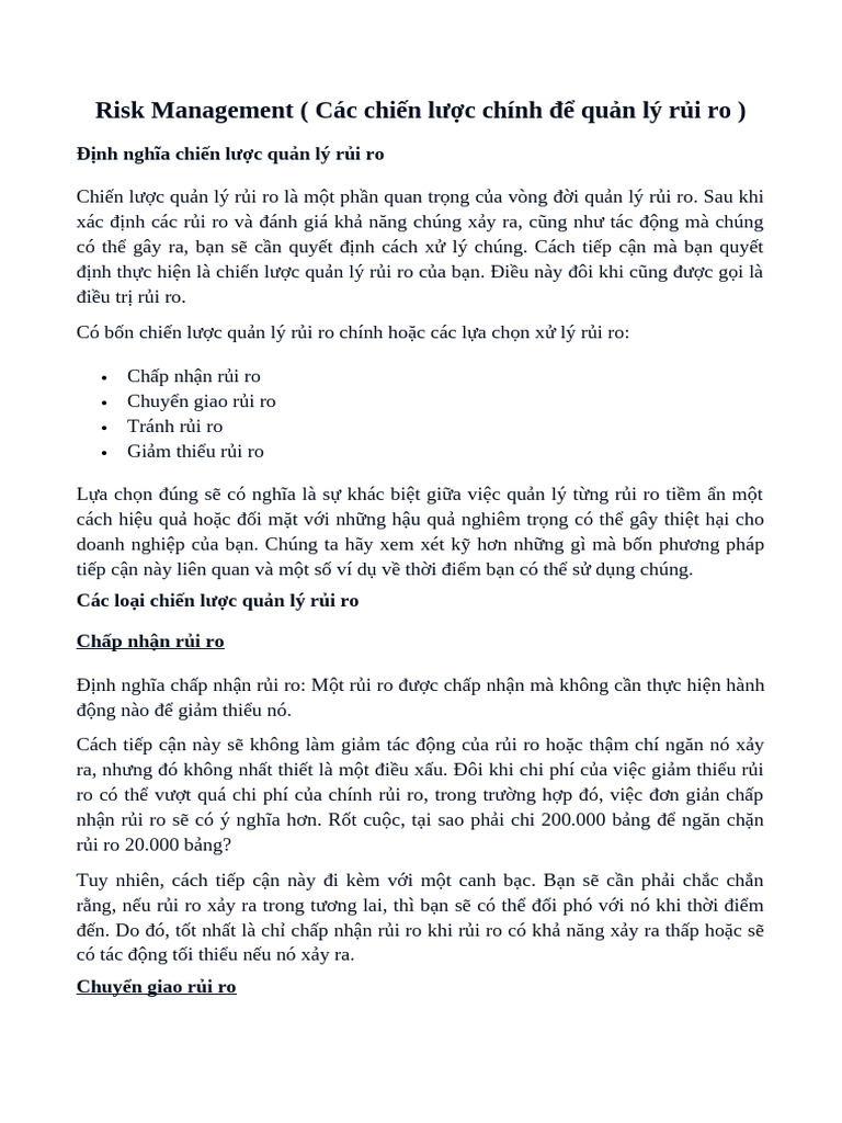 Risk Management | PDF