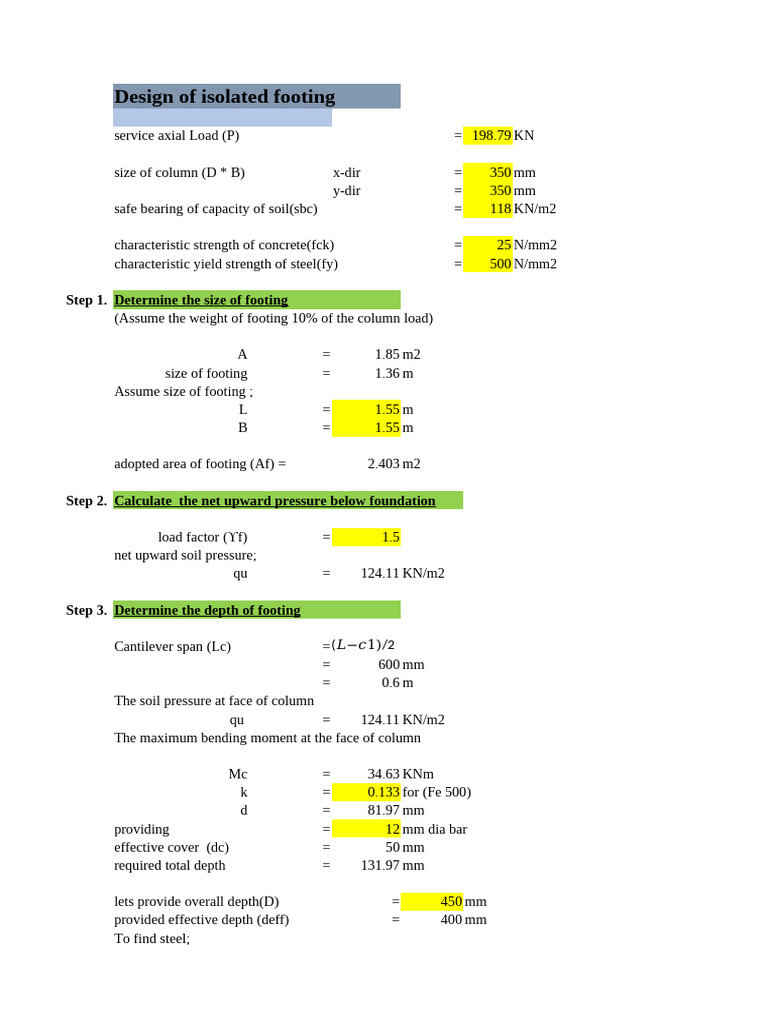 4.0 Sample Footing Design | PDF | Civil Engineering | Mechanical ...