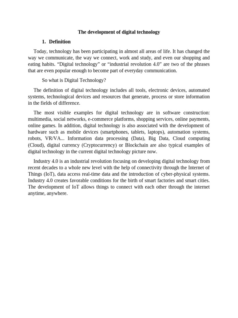 The Development of Digital Technology | PDF
