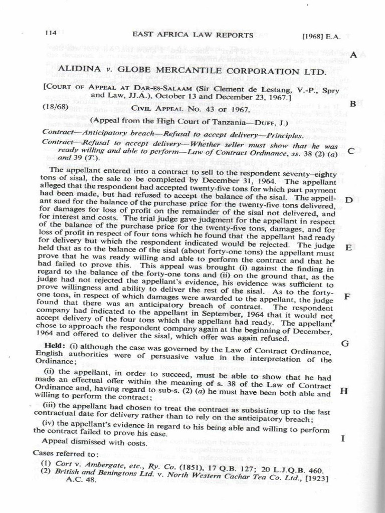 1968 Ea Law Report | PDF