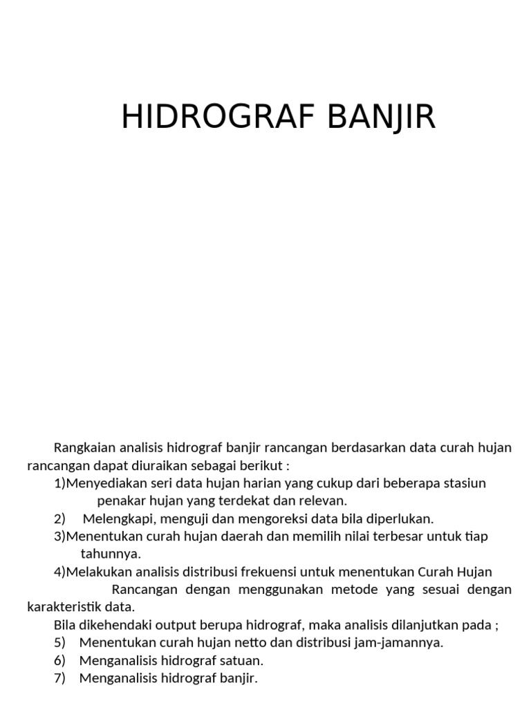 Analisis Hidrograf Banjir dan Metode Sintetik | PDF