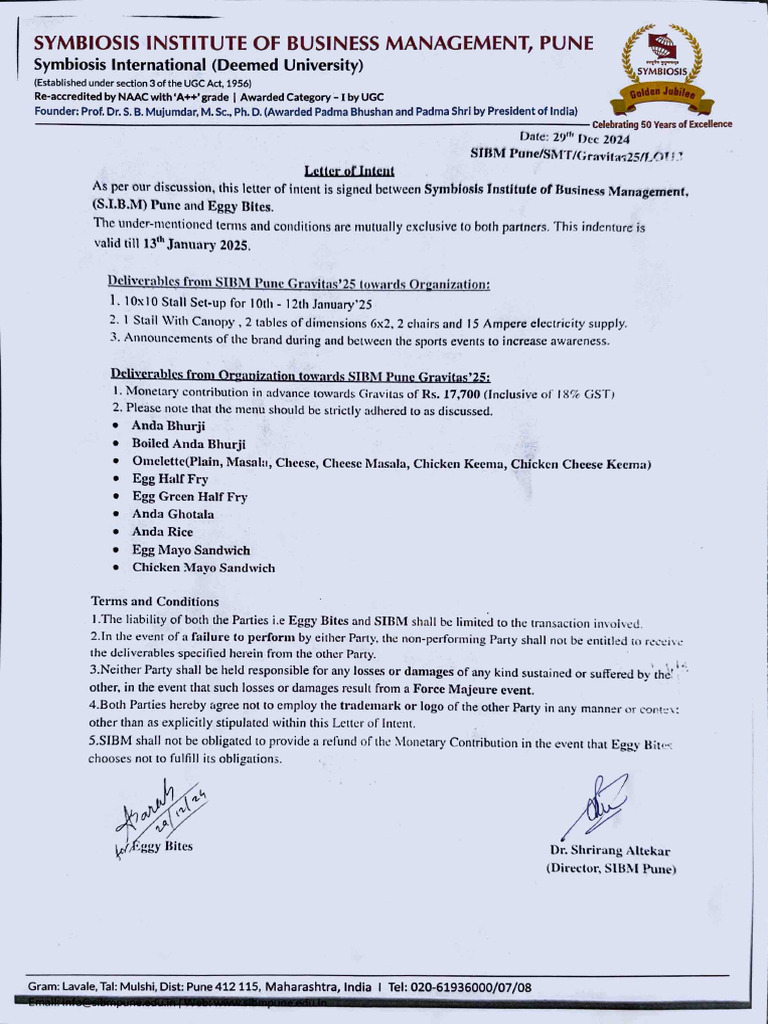 SIGNED LOI EGGY BITES | PDF
