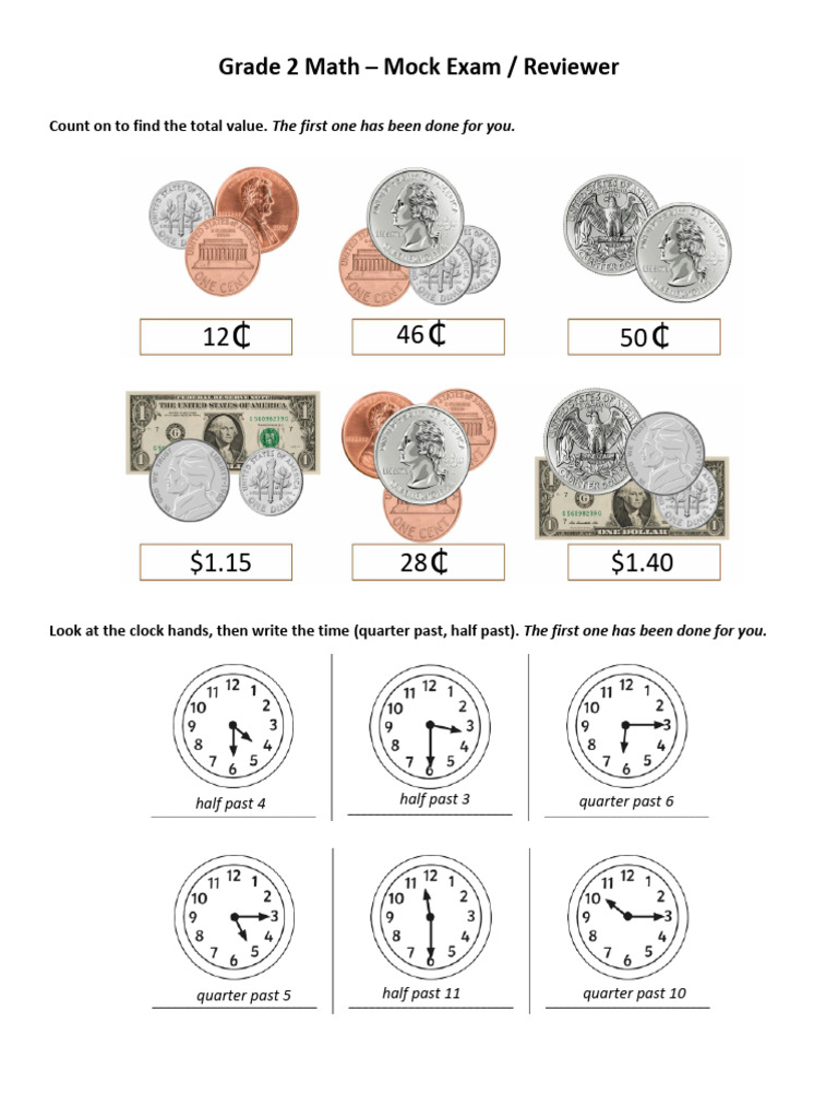 Answer Key - G2 Math Mock Exam - 241202 - 194603 | PDF | Mathematics