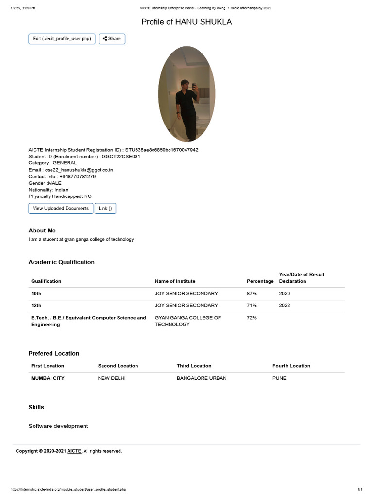 AICTE Internship Enterprise Portal - Learning by Doing. 1 Crore ...