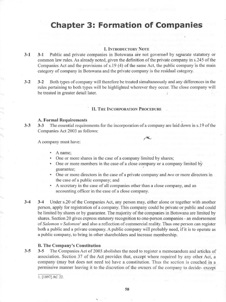Chapter 3 - Formalities of Companies | PDF