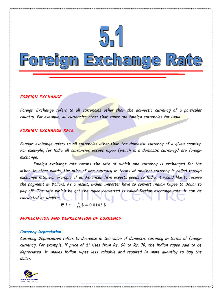 Understanding Foreign Exchange Rates | PDF | Exchange Rate | Currency ...
