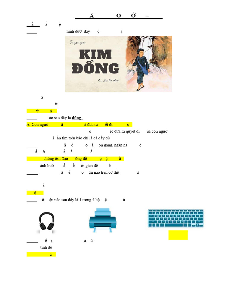 Ôn Tập Tin Học Lớp 3 - Ck1 | PDF