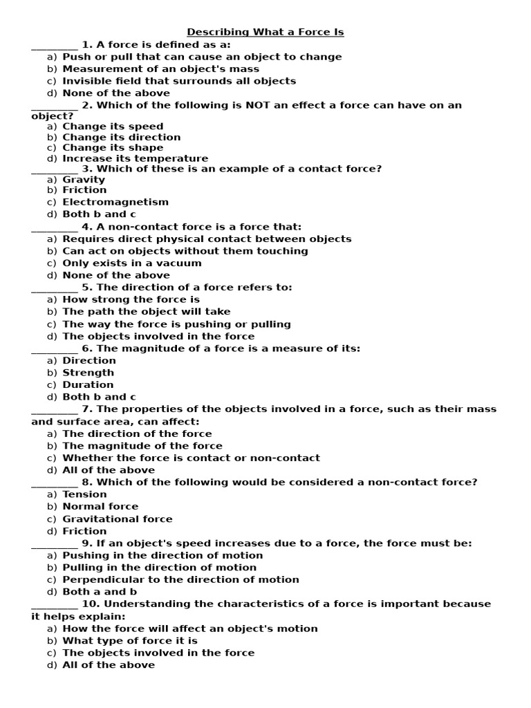 Describing What A Force Is | PDF