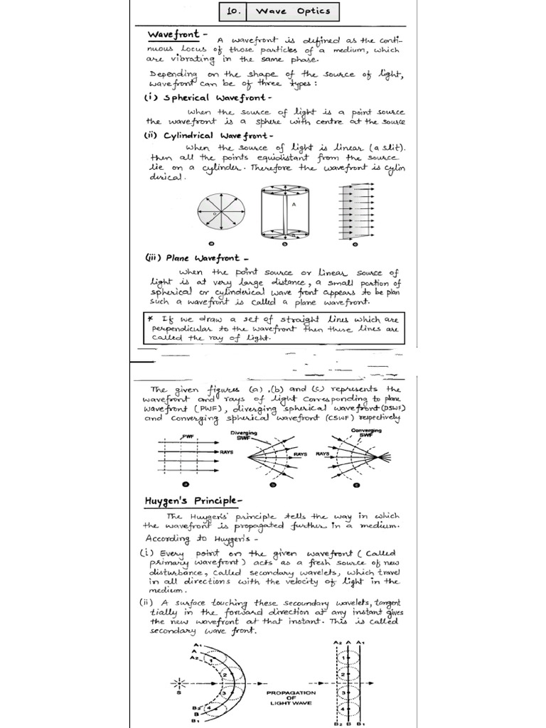 Wave Optics Notes | PDF