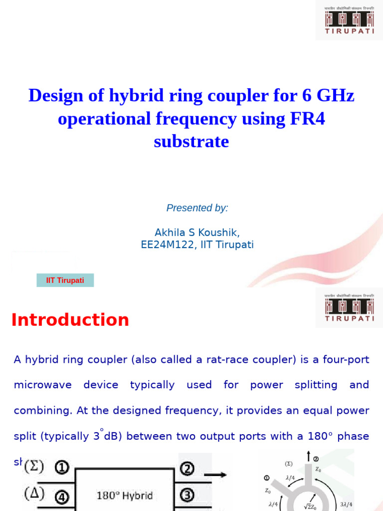 Hybrid Ring Coupler | PDF | Telecommunications | Electronic Engineering