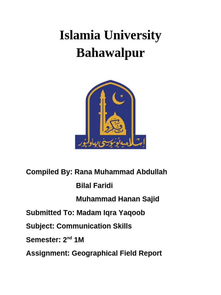 Field Report 1st Page | PDF
