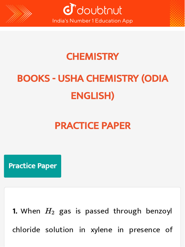 Chemistry Practice Paper Questions | PDF | Acid | Chemical Reactions