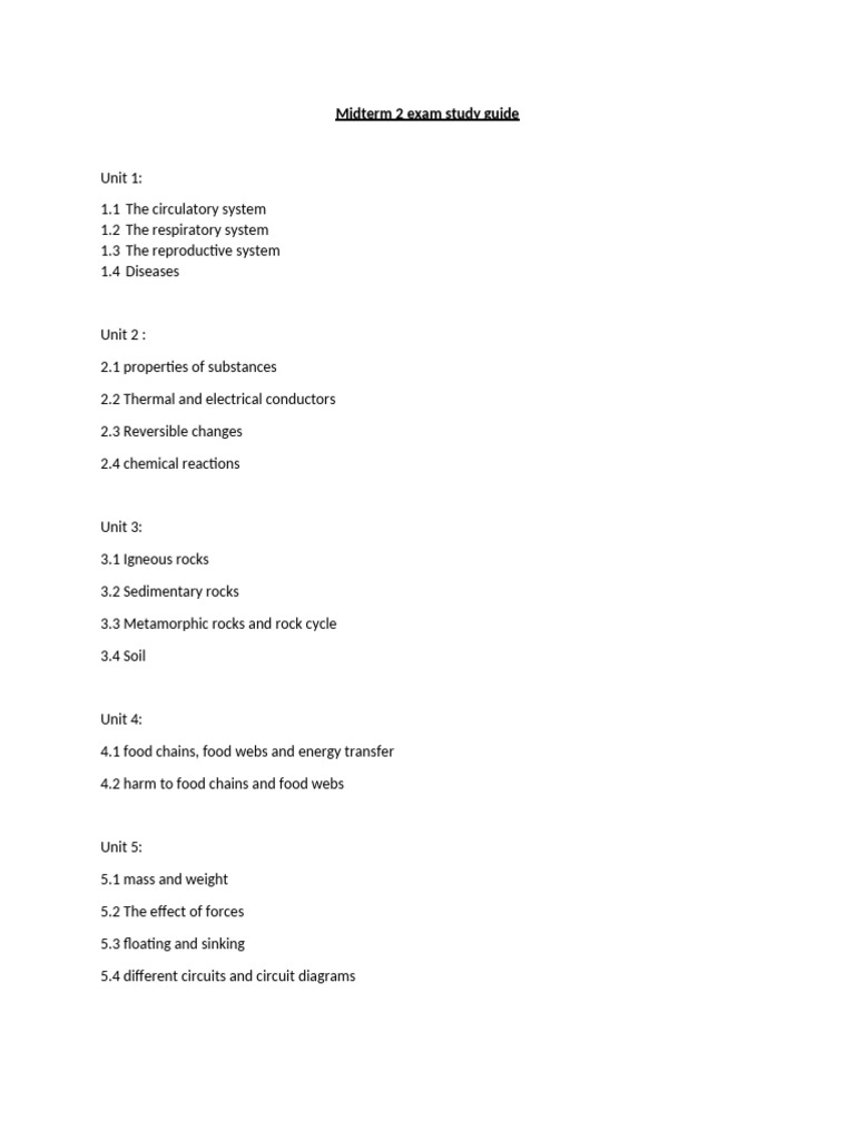 Midterm 2 Exam Study Guide | PDF