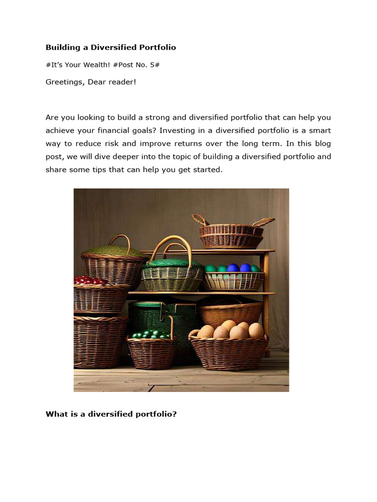 Diversification | PDF | Diversification (Finance) | Financial Risk