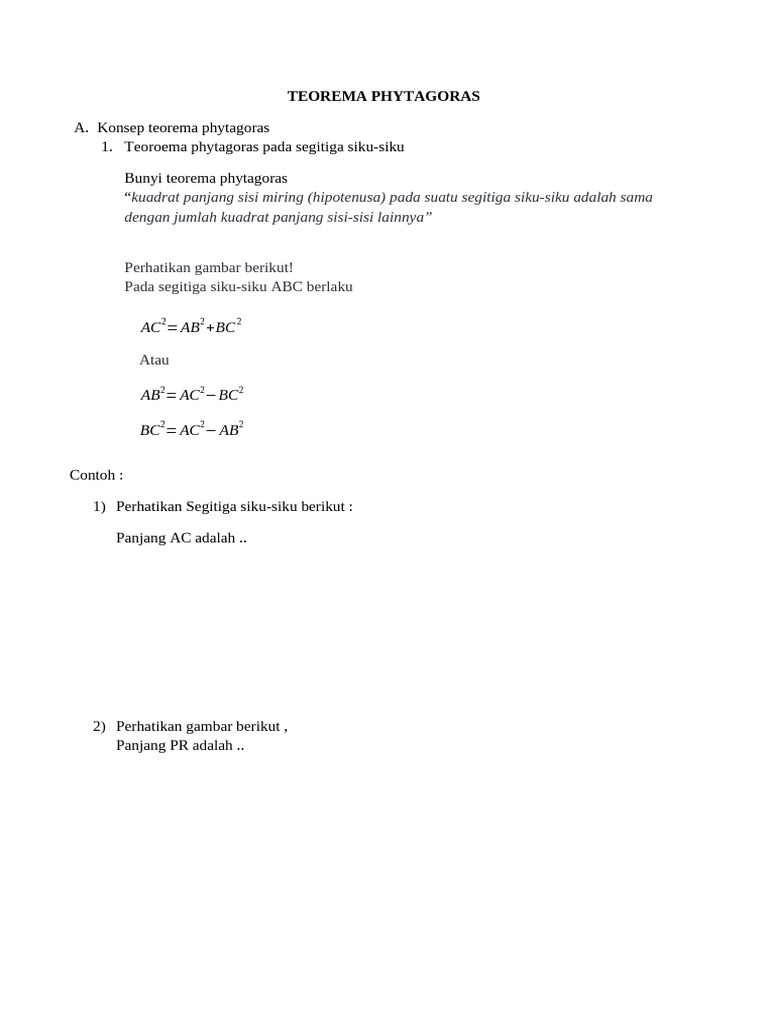 TEOREMA PHYTAGORAS | PDF