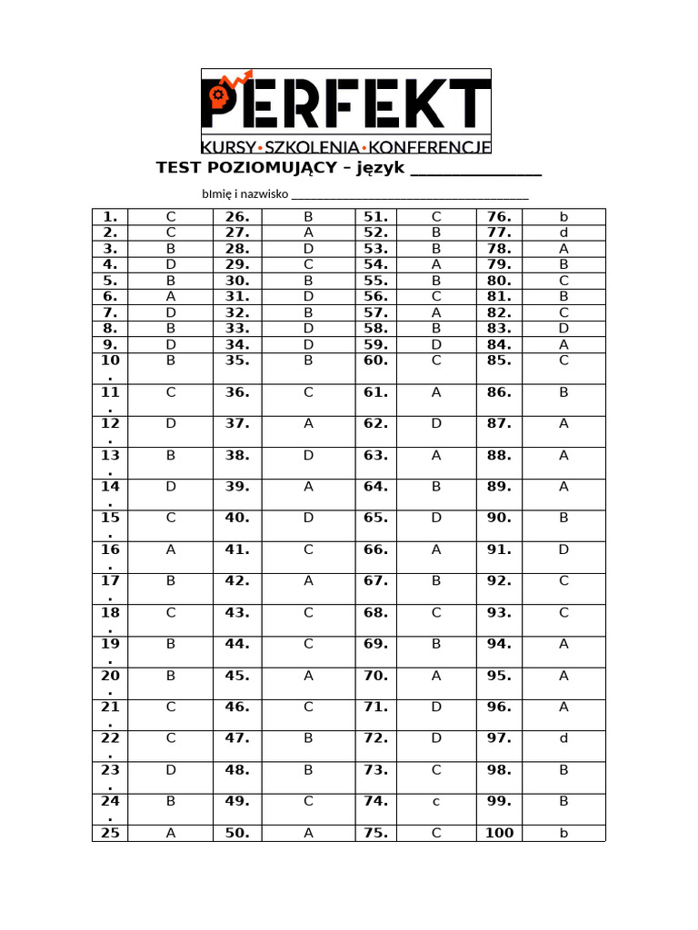 Arkusz_odpowiedzi_100 | PDF