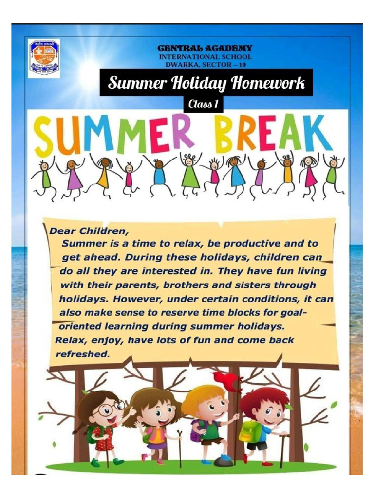 Holiday Homework Class 1 22-23 | PDF