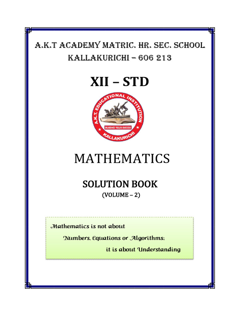 Mathematics Solution Book Volume 2 | PDF | Derivative | Slope