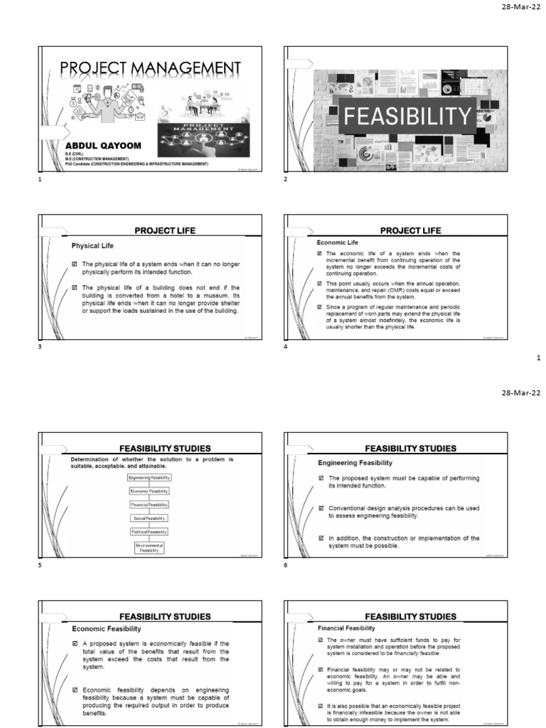 Lec 21 - Feasibility Studies | PDF