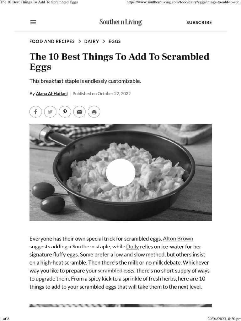The 10 Best Things To Add To Scrambled Eggs | PDF