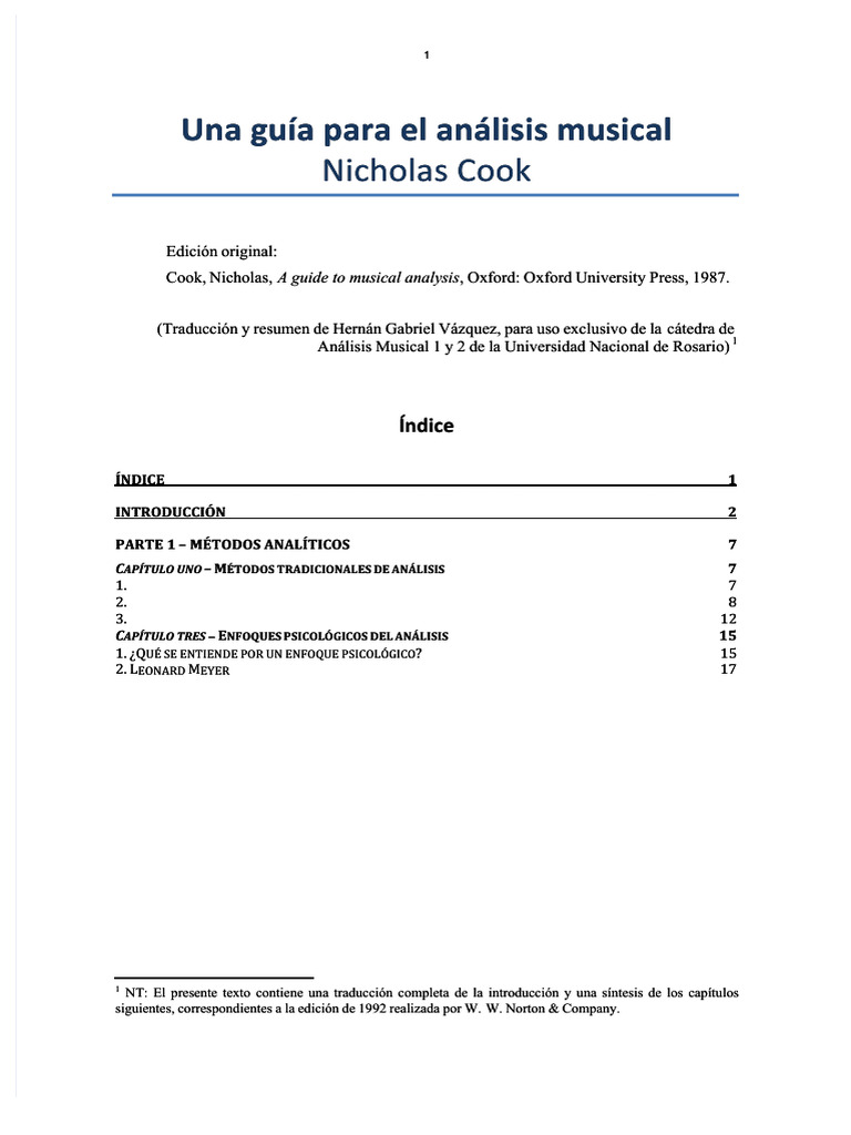 Una Guia para El Analisis Musical Cap 3 Nicholas Cook - Compress | PDF | Ritmo | Sicología