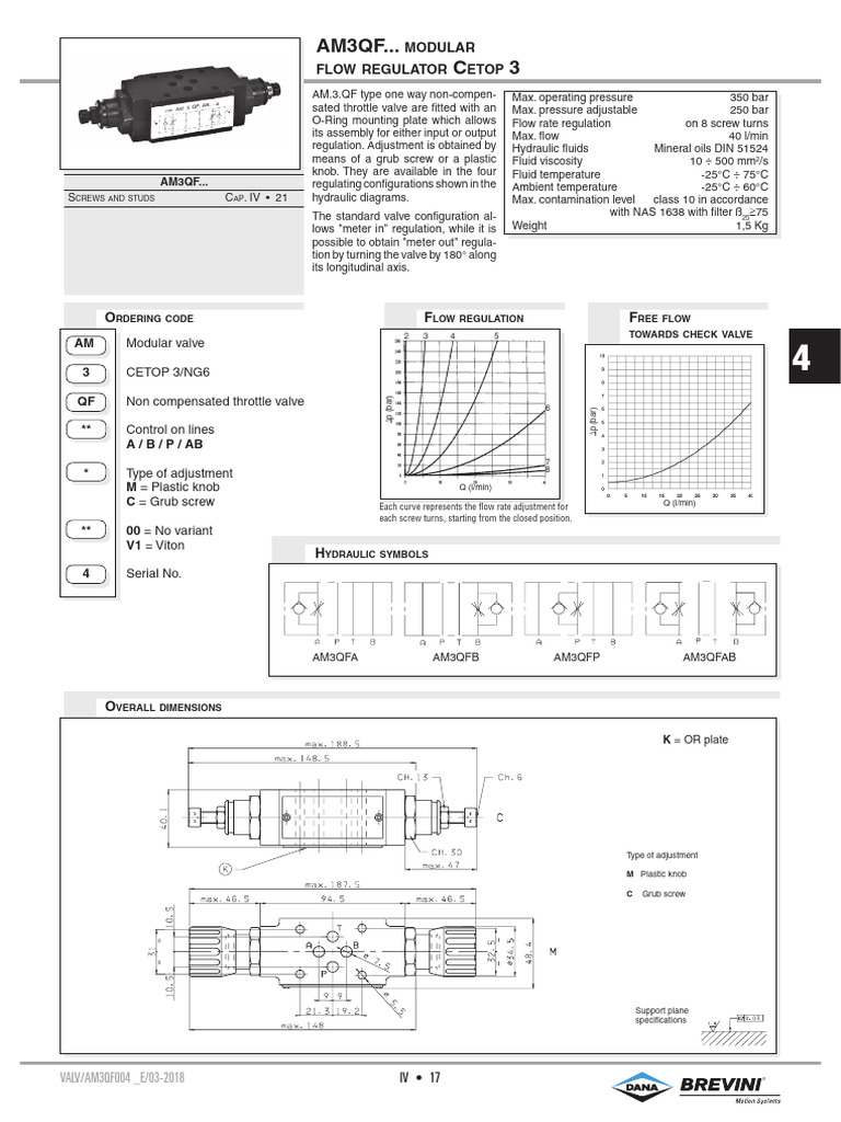 Brevini Flow Regulator Valve | PDF | Valve | Fluid Dynamics