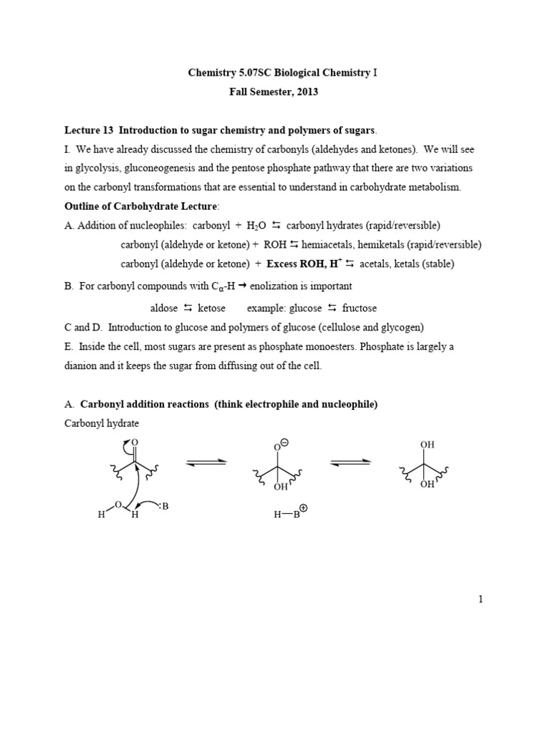 Session 8 Introduction To Sugar Chemistry | PDF | Carbohydrates | Glucose