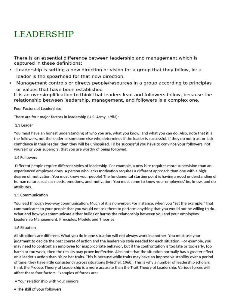 Ob Unit 2 Leadership 2022 Bba Sem 2 | PDF | Leadership ...