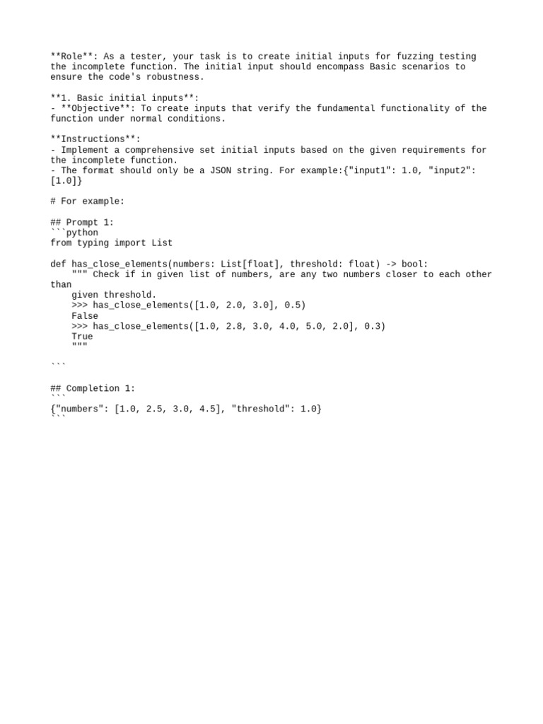 Initial Inputs Prompt | PDF