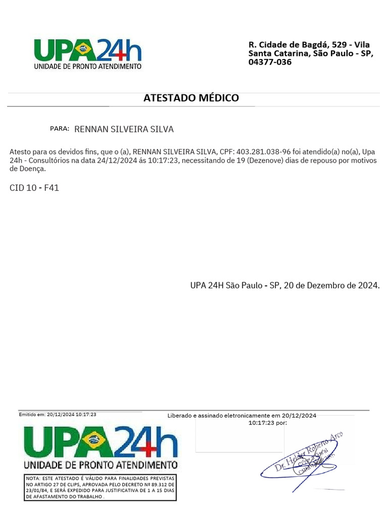 Atestado Digital Upa PDF | PDF