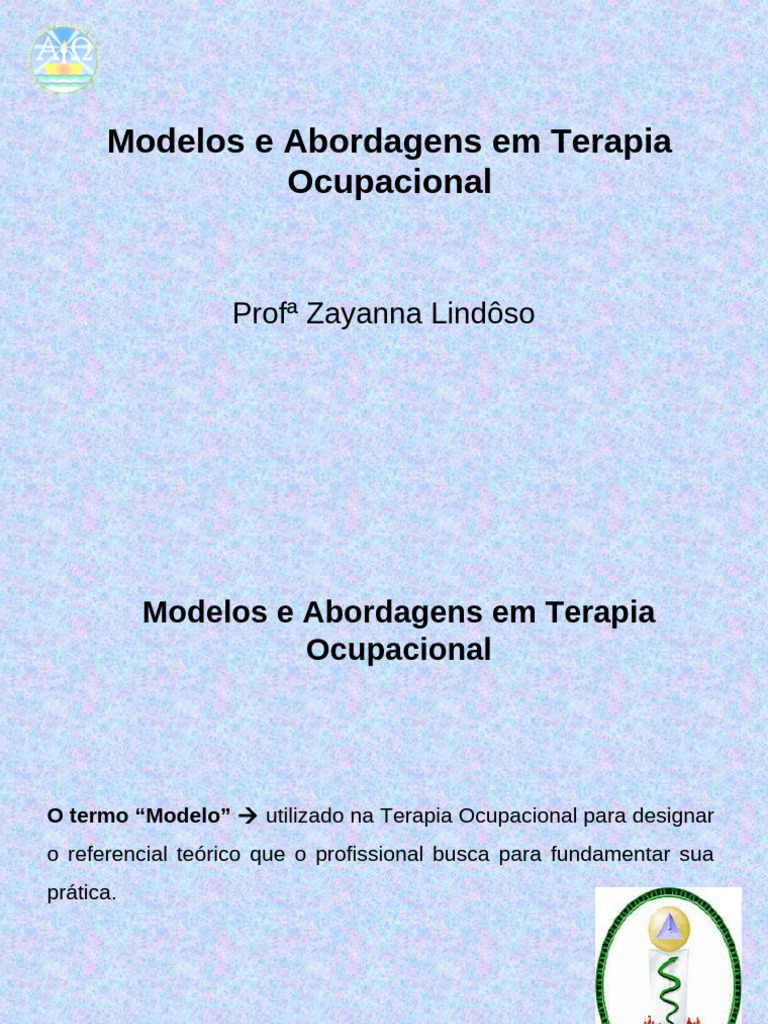 Modelos e Abordagens em Terapia Ocupacional | PDF | Terapia ocupacional | Pensamento