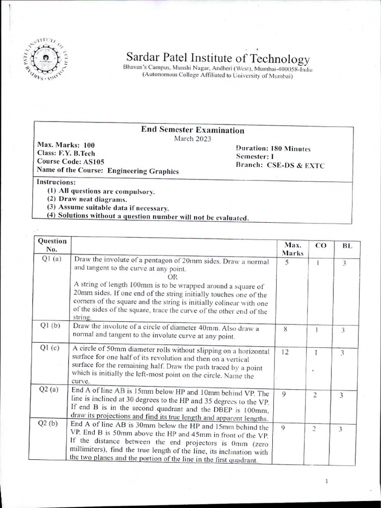 ese23-apsh-ds-extc-sem1-eg | PDF | Euclidean Plane Geometry | Classical Geometry