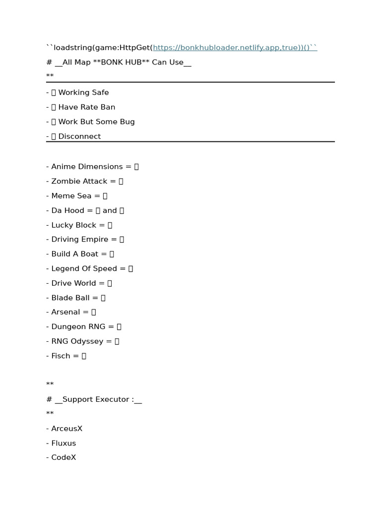 Bonk Hub Script Compatibility Guide | PDF