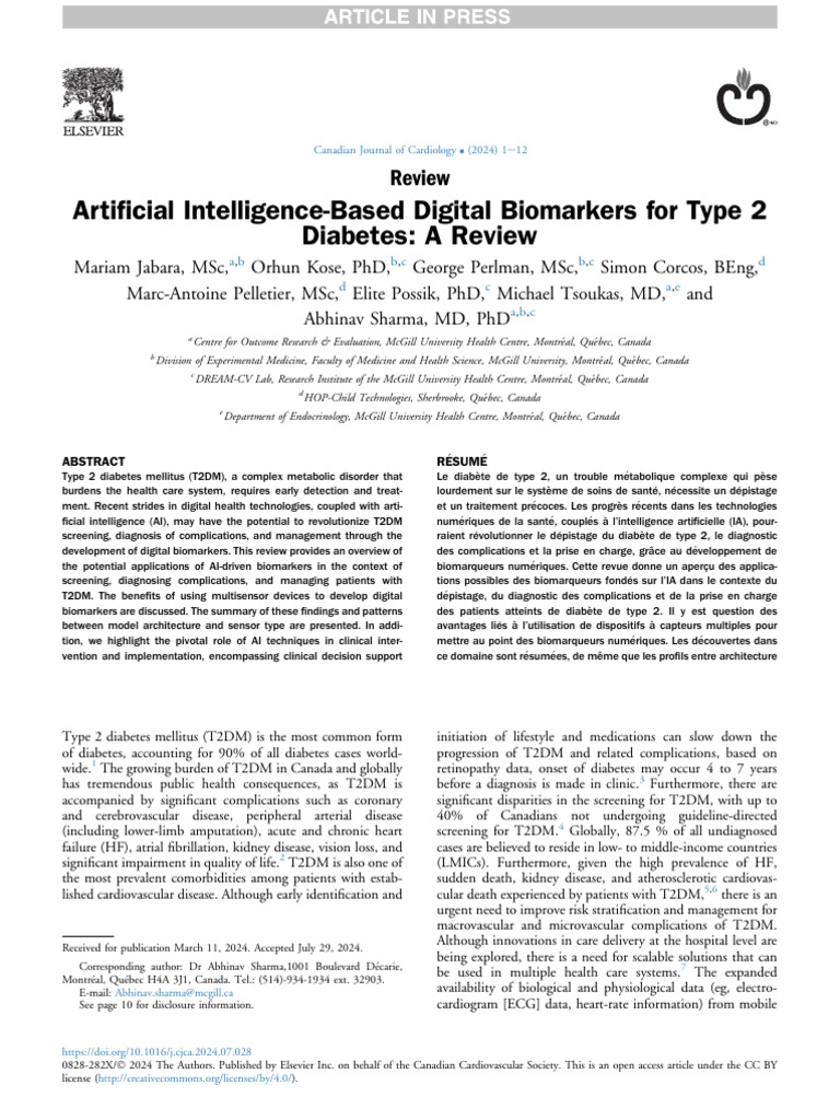 AI Digital Biomarkers for Type 2 Diabetes | PDF | Deep Learning ...